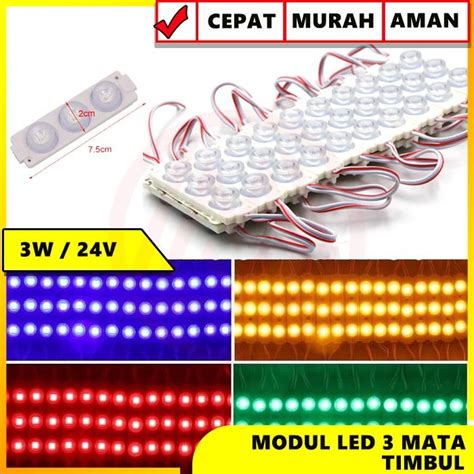 Lampu Led Module 3 Watt 12 Volt Led Module 3 Mata Timbul Besar Terang