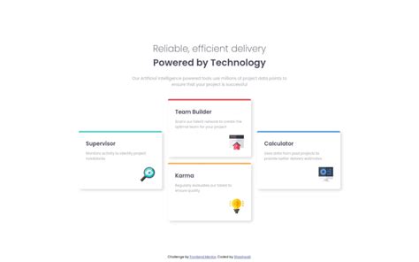 frontend mentor four card feature section using html and css coding