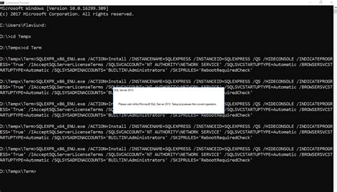 install sql server through command line for inno setup stack overflow