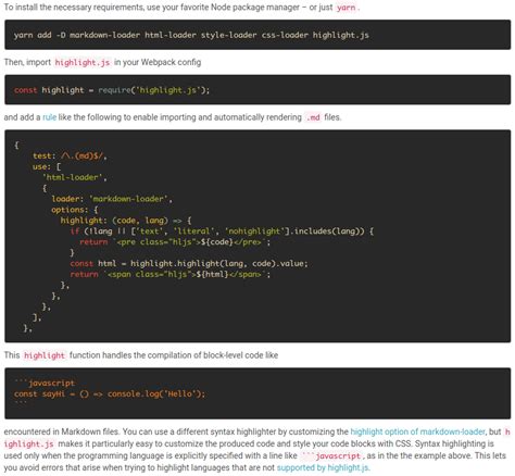 using webpack to render markdown in react apps