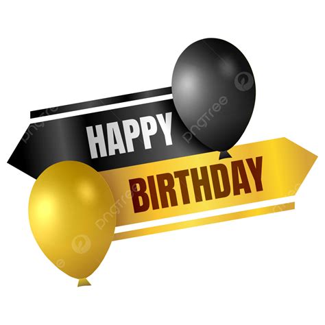 Celebration Balloons Birthday On Black Gold Background Psd 54 Off