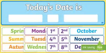 day and date chart for classroom twinkl learning resources