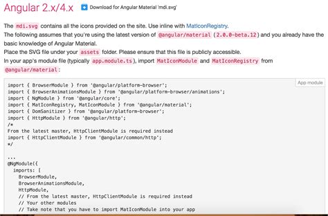 how to use material design icons in angular 4 stack overflow