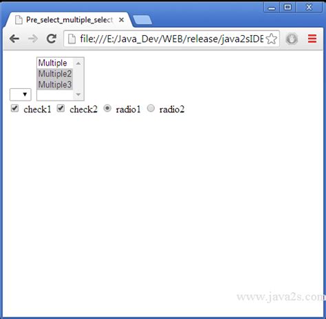 pre select multiple select option in jquery
