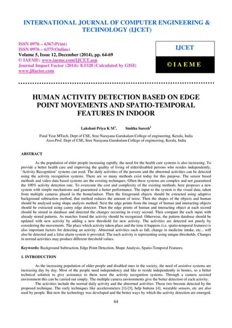 Human Activity Detection Based On Edge Point Movements And Spatio