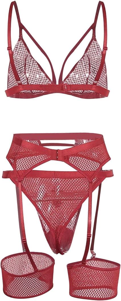 Zyzs Dessous Set Reizwäsche 3 Tlg Strapsen Set Lingerie Erotische