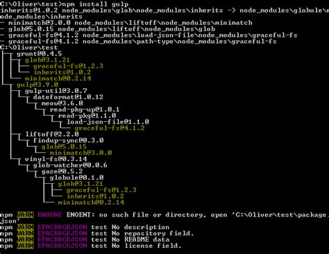 javascript cannot install and run gulp via npm stack overflow