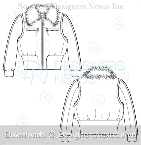 Illustrator Fashion Sketches Jacket Template 043 Download Jackets