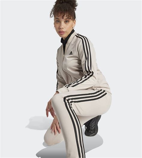 Buy Adidas Essentials 3 Stripes Tracksuit In Beige 6thstreet Qatar