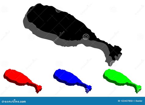 3d Map Of Saint Kitts Stock Vector Illustration Of Patriotic 122437850