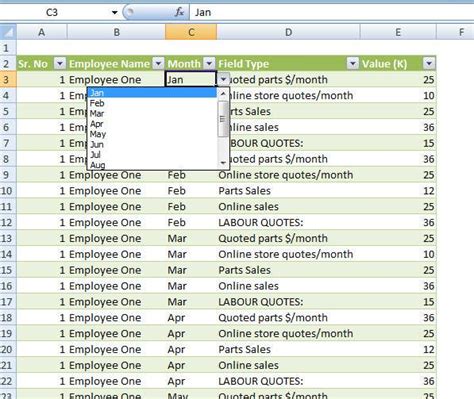 excel sheet parts name art deco information