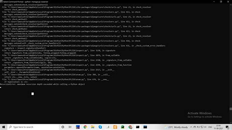 getting errorr while running django server django runserver maximum