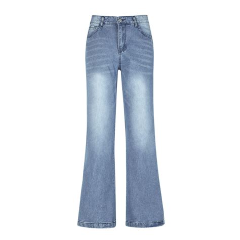 Bell Bottom Jeans For Women Mid Rise Bootcut Flare Pants Casual Baggy