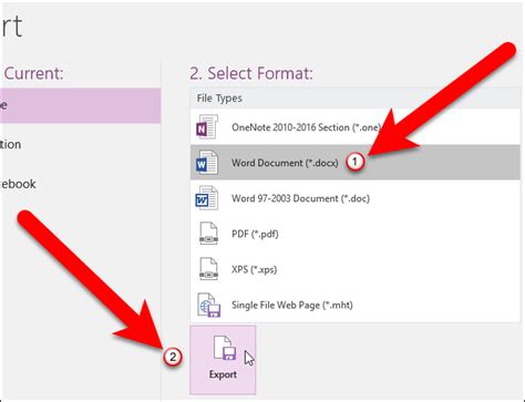 how to export your onenote 2016 notes to different file