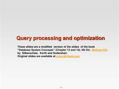 ppt query processing and optimization powerpoint presentation free