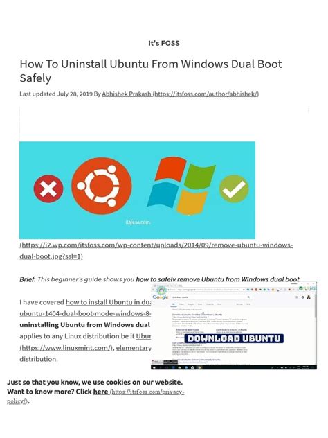 How To Uninstall Ubuntu From Windows Dual Boot Safely Its Foss Pdf