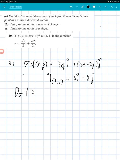 Solved A Find The Directional Derivative Of Each Function At The