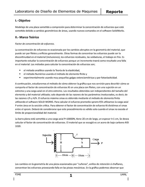 Practica 9 Lab De Diseño De Elementos De Maquinas I Objetivo
