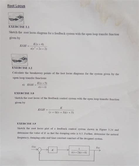 solved root locus exercise 3 1 sketch the root locus diagram