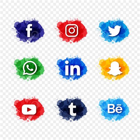 Watercolor Social Media Icons