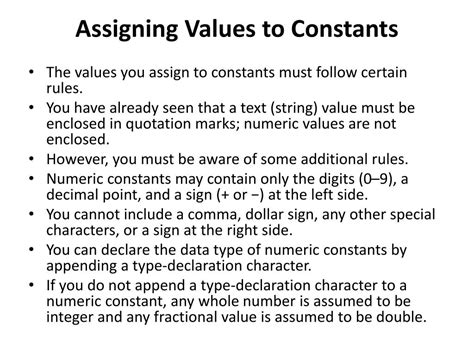 ppt variables constants and calculations powerpoint presentation