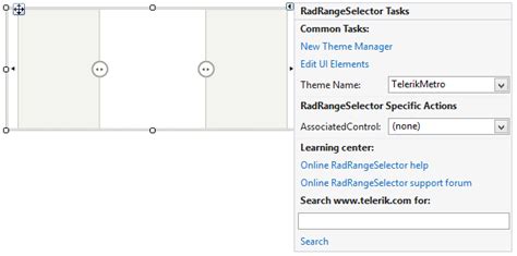 design time radrangeselector telerik ui for winforms