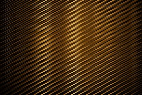 Representación 3d Del Patrón De Fondo De Fibra De Carbono Dorado Foto