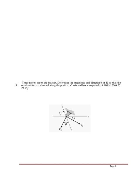 5 Three Forces Act On The Bracket Determine The Magnitude And