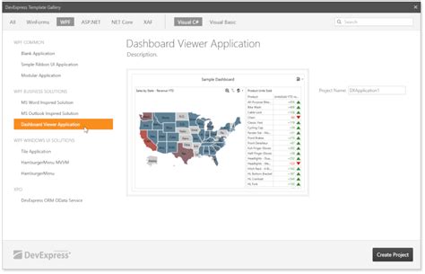create a wpf viewer application using the template gallery business