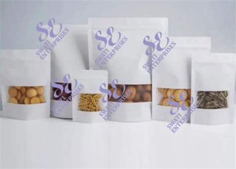 White Kraft Paper Stand Up Zipper Pouch At Rs 250 Kg Paper Laminated