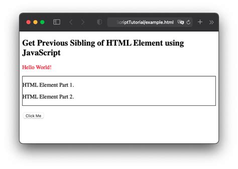 how to get previous sibling of an html element in javascript