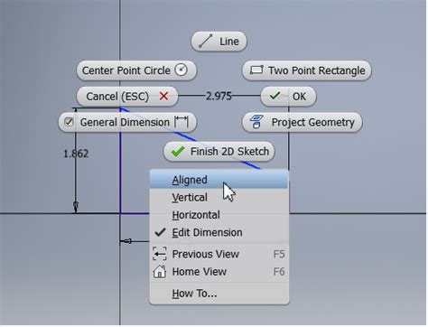 autodesk® inventor® how to create an aligned dimension in a part