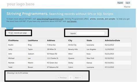 how to search records in a gridview without using stored