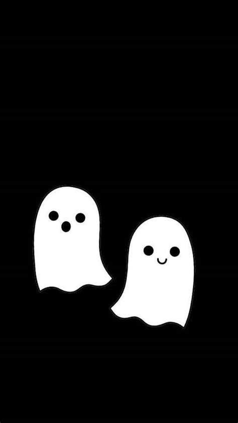 Download Cute Black And White Aesthetic Halloween Ghosts Wallpaper