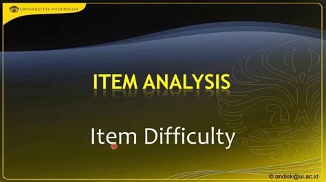 item analysis item difficulty youtube