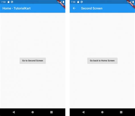 flutter navigation from one screen to another
