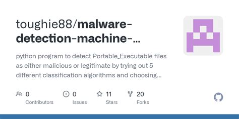 Github Toughie88 Malware Detection Machine Learning Approach Python
