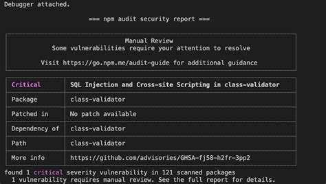 question is everything alright with class validator vulnerabilities