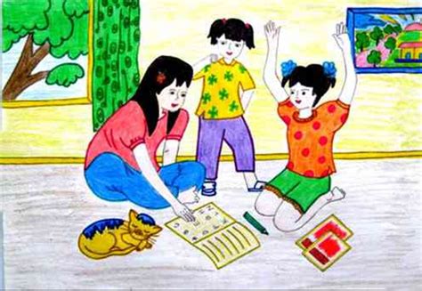 Tranh Vẽ đề Tài Học Tập đẹp