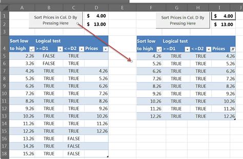 excel how to return a list of values in one column if a