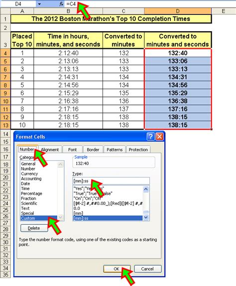tom s tutorials for excel converting time to minutes and seconds tom