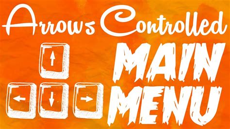 arrows controlled main menu unity tutorial youtube