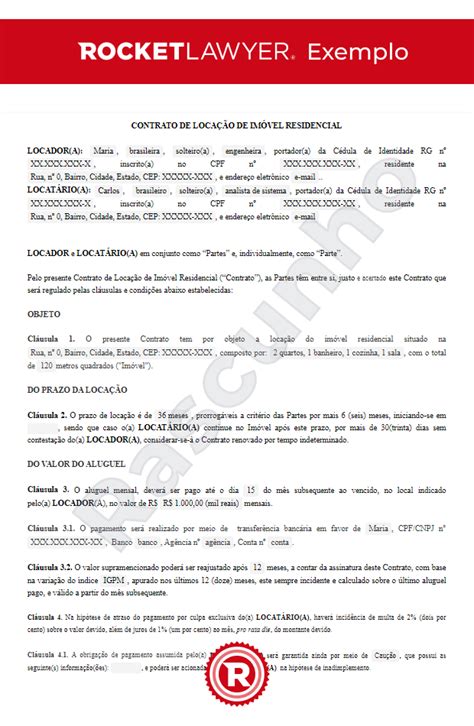 [modelo] Contrato De Locação De Imóvel Residencial