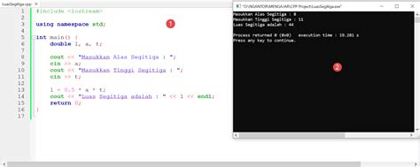 tutorial python membuat program menghitung luas segitiga dengan