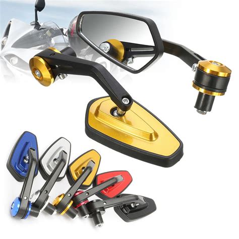 1 Pair Motorcycle Aluminum Alloy Rear View Handle Bar End Side Rearview