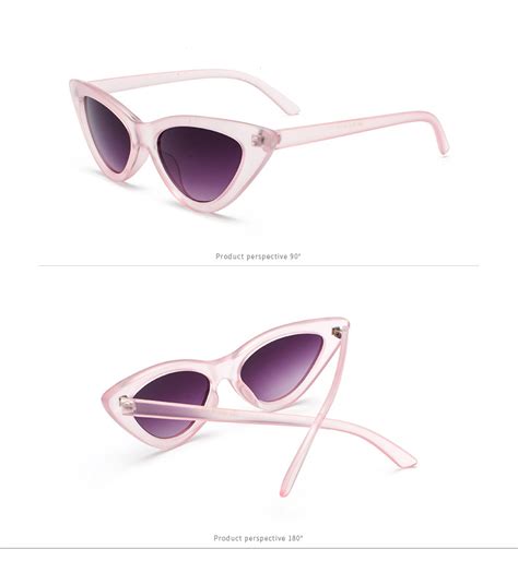 New Fashion Triangle Small Cat Eye Sunglasses Women Retro Black White
