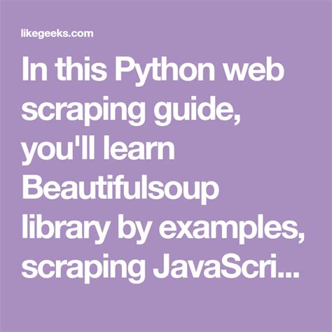 in this python web scraping guide you ll learn beautifulsoup library