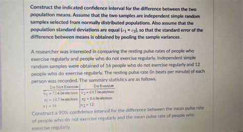 Solved Construct The Indicated Confidence Interval For The