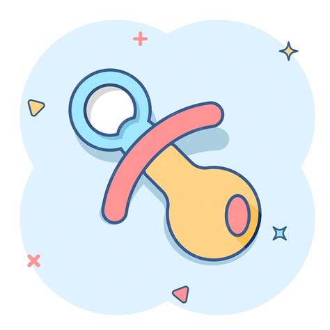 Icône De Sucette De Bébé De Dessin Animé De Vecteur Dans Le Style
