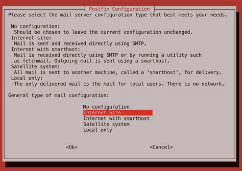 como instalar e configurar o postfix como um servidor smtp apenas para